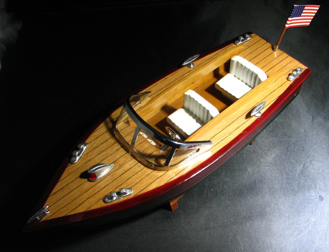 Wooden Boat Model- Chris Craft Type Mahogany Runabout SPEED BOAT W ...