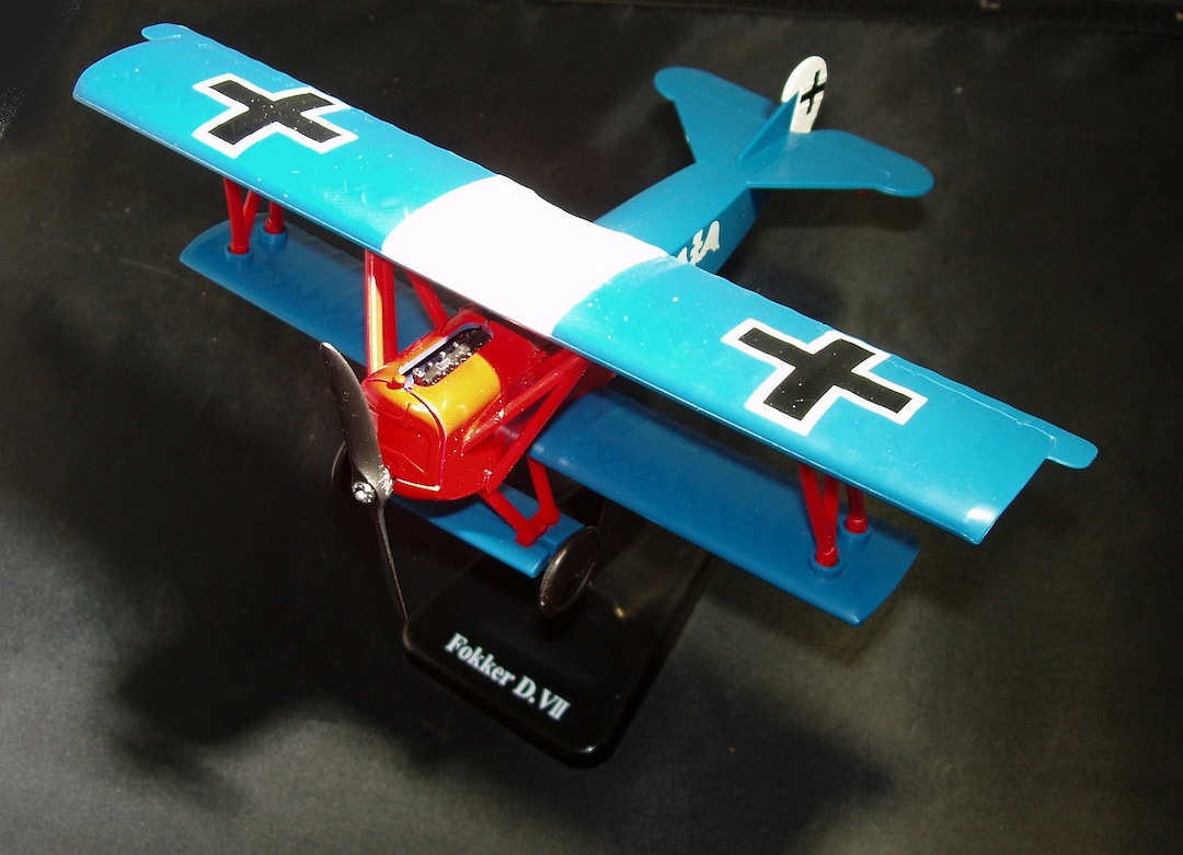 Blue FOKKER VII German Airplane Model From WWI- Assembled With Bonus - Etsy