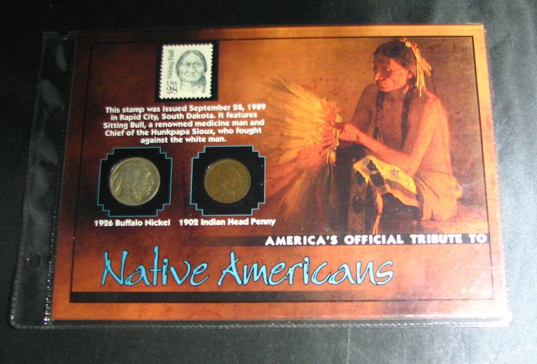 Valuable NATIVE AMERICAN Vintage US Coins and Stamp - Buff. Nickel ...
