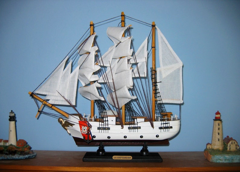 Wooden COAST GUARD Bark EAGLE Model Ship 13" Long- Fully Assembled - Etsy