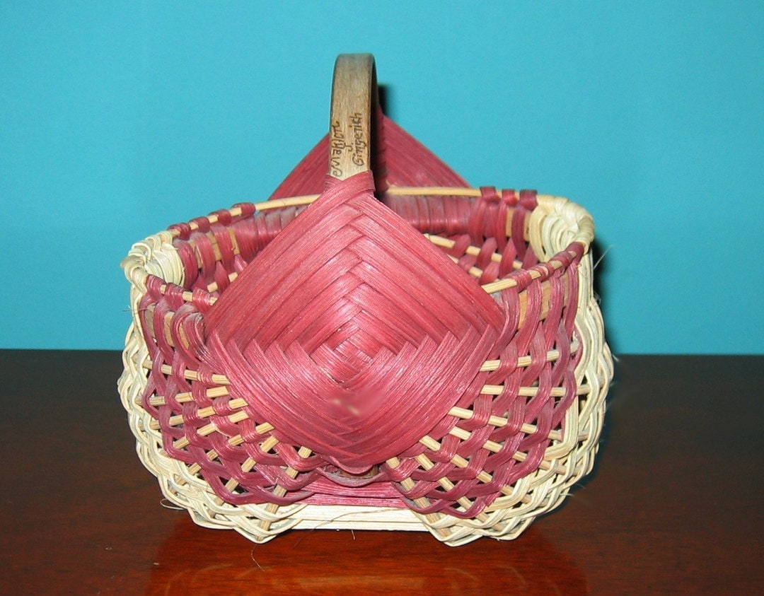 Signed AMISH God's Eye Basket W/handle 7" by GINGERICH BASKETS, Kidron ...