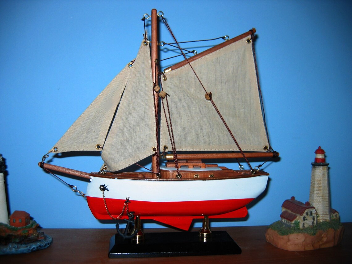 Wooden Ship Model FRIENDSHIP like GAFF SLOOP 9 Long | Etsy