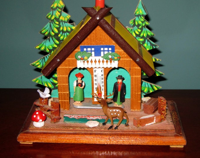 Deluxe Rare East German Wooden WEATHER HOUSE Loaded W/details ...