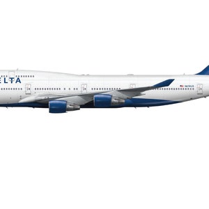 Mini Diecast DELTA 747 Jet Airplane on Stand 6" Long 6" Wingspan- Great ...