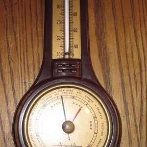 Antique AIRGUIDE USA Made Bakelite Deco Weather Station Barometer in ...