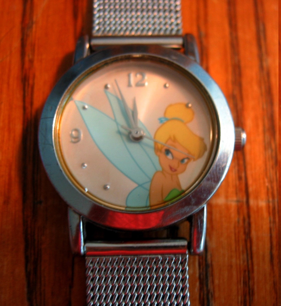 DISNEY Licensed TINKER BELL Watch Stainless Steel Mesh Braceket W/fresh ...