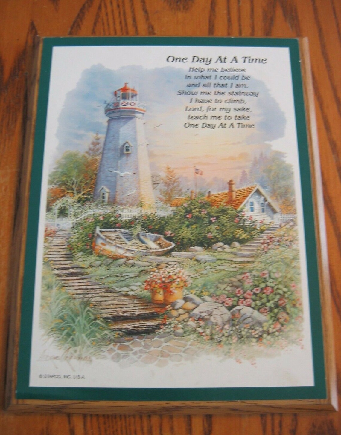 LIGHTHOUSE plaque Beautiful Art and Poem One Day at a | Etsy