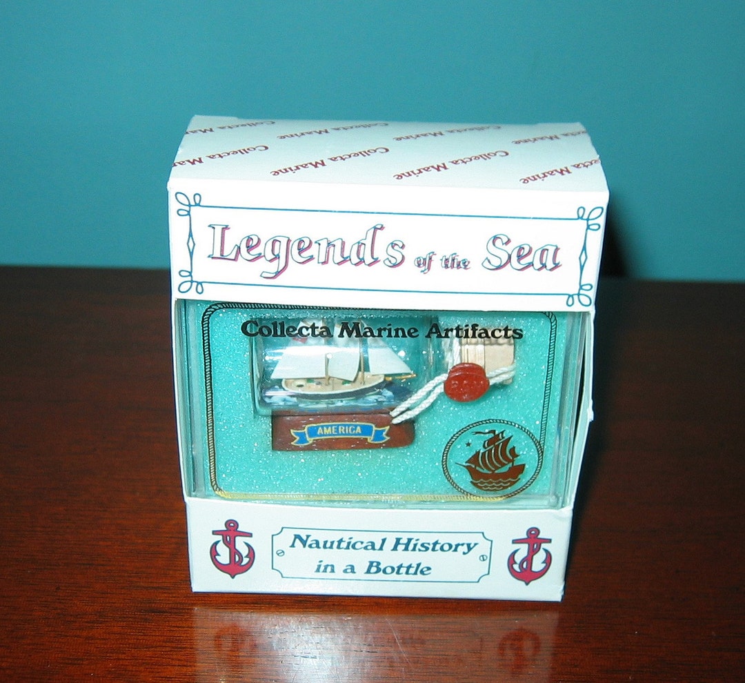 Mini Ship in a Bottle Historic YACHT AMERICA New OLD Stock From Art ...
