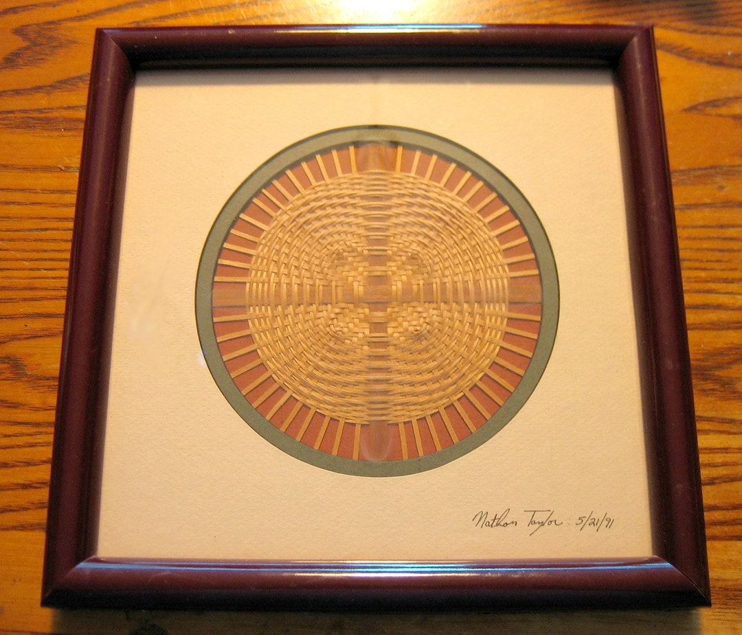 Authentic and Rare Signed Nathan Taylor Intricate Framed BASKET WEAVING ...