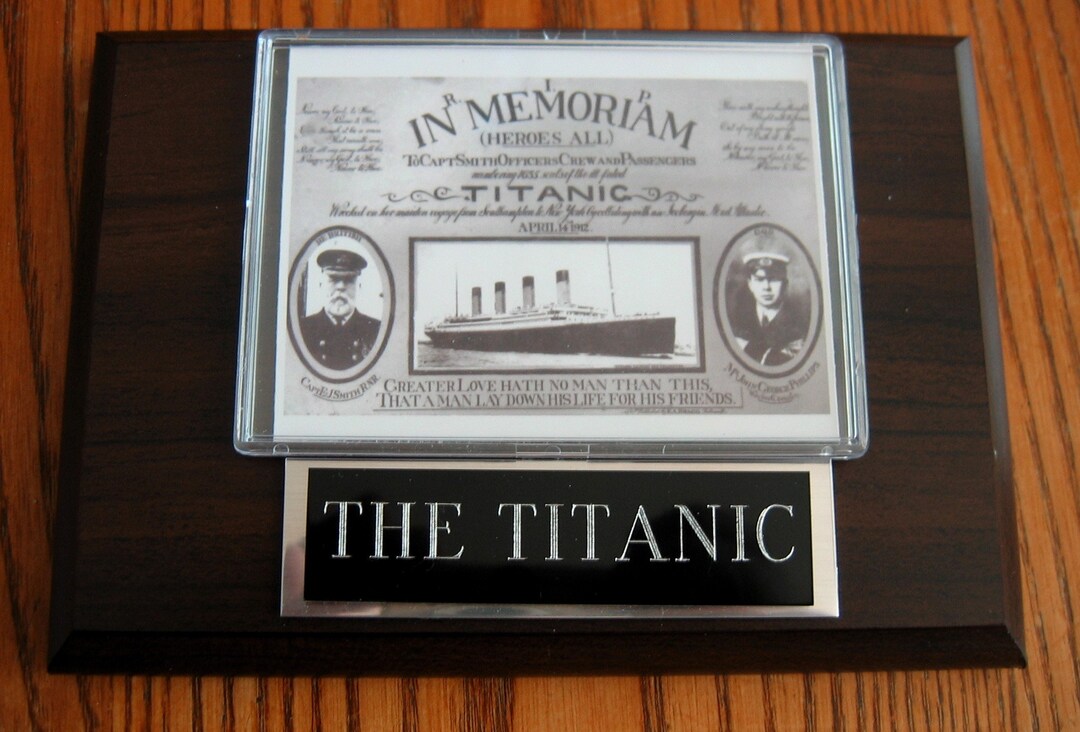 RMS TITANIC Memorial Wooden Plaque RIP Captain Smith and Wireless ...