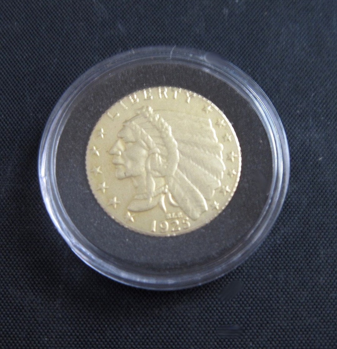 2 1/2 Dollar Copy Gold Coin- 1925- Indian Quarter Eagle Tribute Replica ...