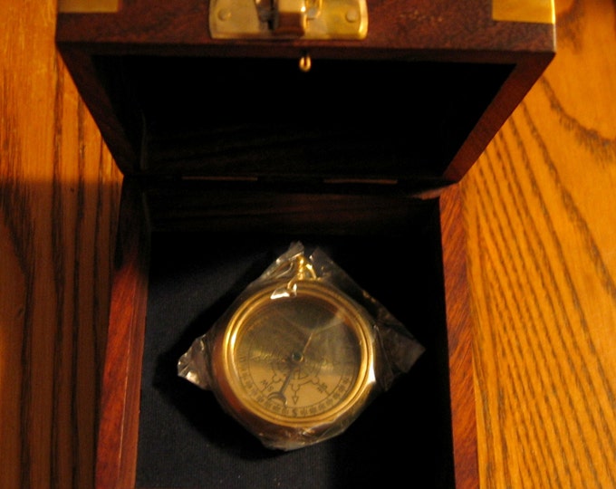 RMS TITANIC 1912 Brass Pocket Compass With ROSEWOOD W/brass Anchor ...