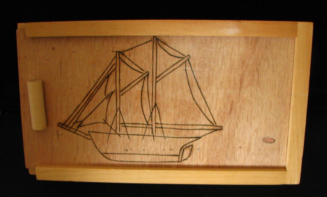 Handcrafted Maine State Prison Wood 2 Masted Schooner Sailboat Model ...