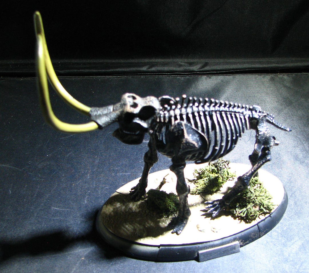 Prehistoric Woolly Mammoth Skeleton Model- 6" Long W/base Assembled and ...