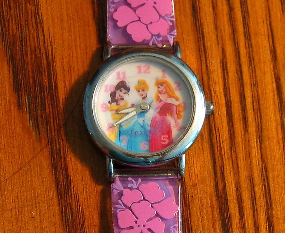 DISNEY Licensed DISNEY PRINCESSES Watch W/ Purple Strap/ Fresh Battery ...