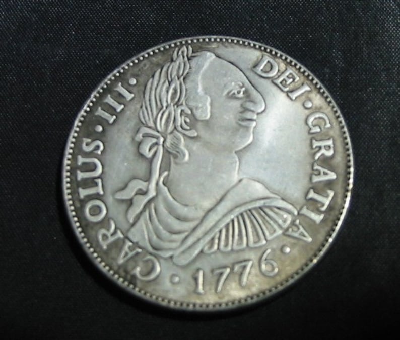 1776 SPAIN 8 Reales "piece of Eight" Spanish Dollar Silver Coin Tribute ...