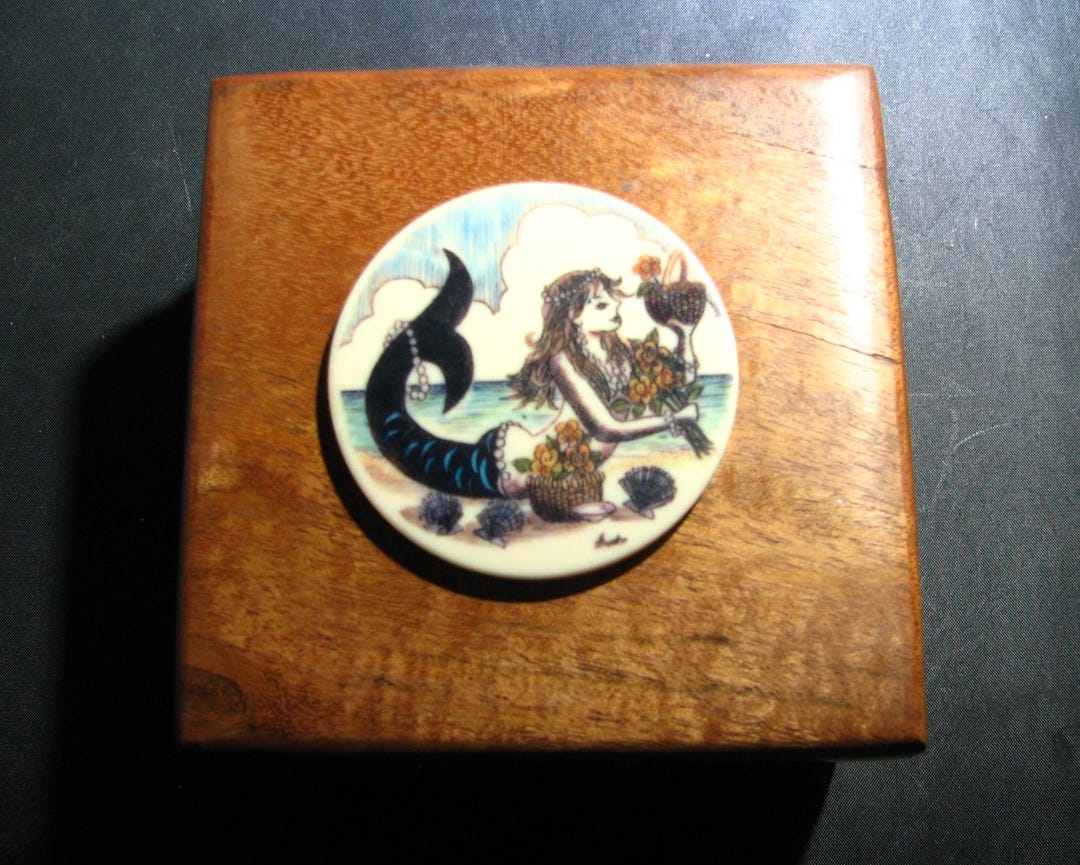 Mermaid W/two Nantucket Baskets by Reknown Artist Linda Layden Rosewood ...