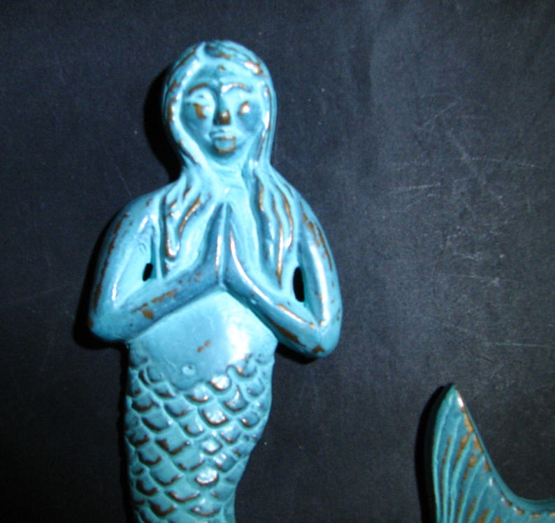 Praying Mermaid Cast Metal Wall Hanging W/vintage Finish 7" Tall - Etsy