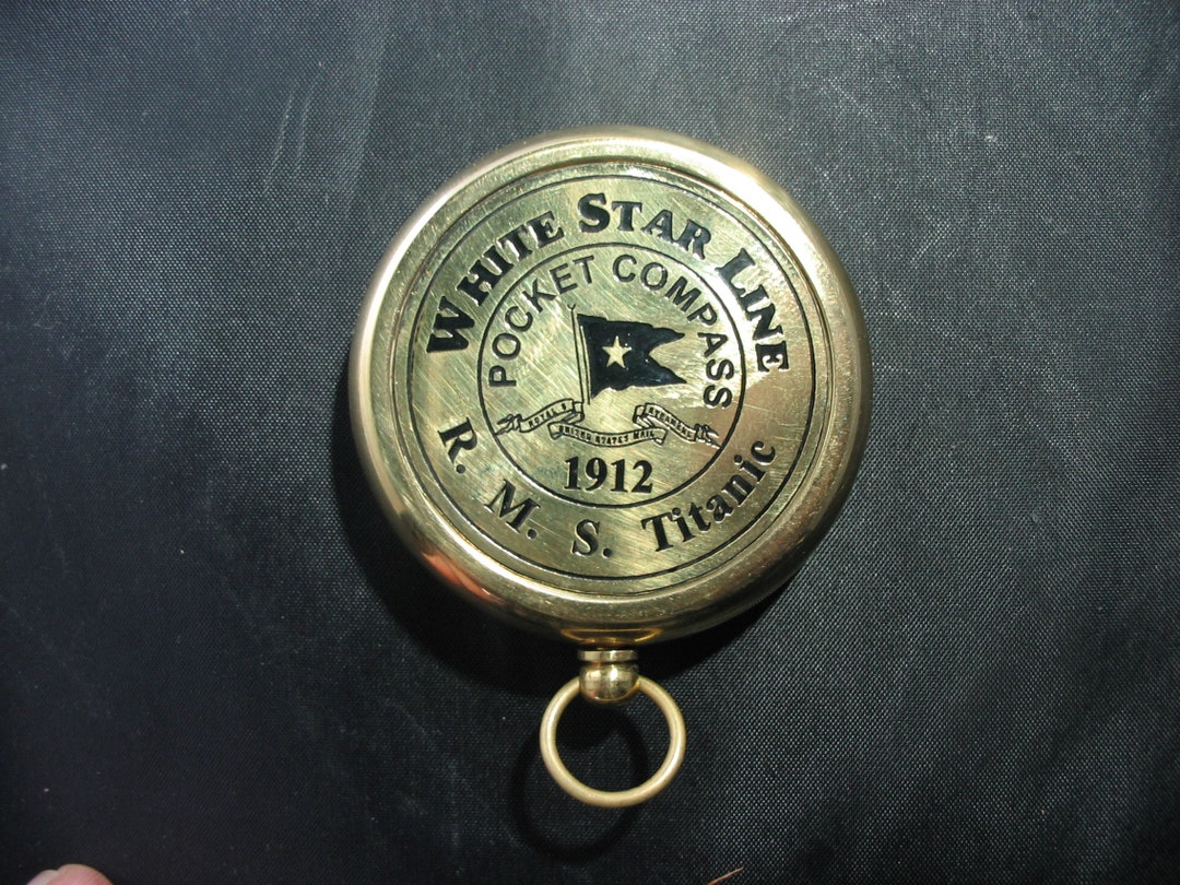 Bonne affaire "À l'envers" RMS TITANIC 1912 Brass Pocket COMPASS - Beau ...