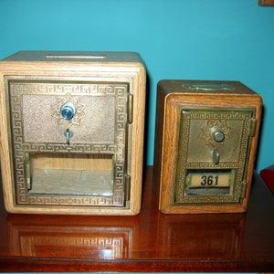 Larger Antique POST OFFICE Lockbox Bank From Old Post Office Boxes ...