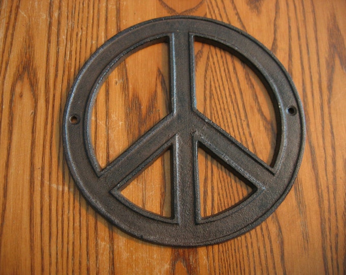 Cast Iron PEACE Sign! Ready to Mount. Peace, Love, and Woodstock! 8 ...