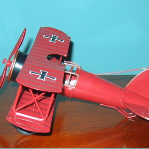 Red BARON Bi-plane With Iron Cross Albatross D-III Metal Airplane Model ...