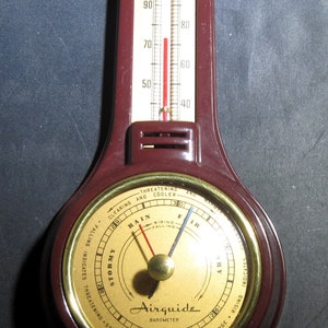Antique AIRGUIDE USA Made Bakelite Deco Weather Station Barometer in ...