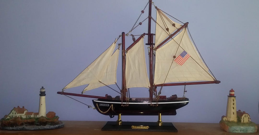 Wooden Sailboat Model of the Famous Racing Yacht AMERICA Loaded With ...