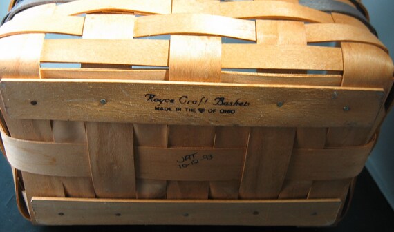 Vintage 1993 Signed ROYCE CRAFT Market Basket "Caddy"… - Gem