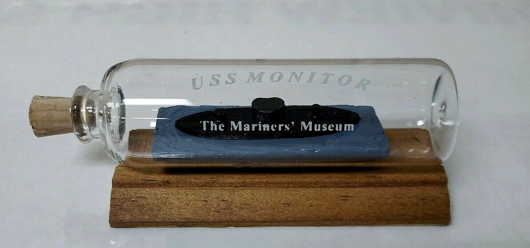 RARE Mini Ship in a Bottle of the USS MONITOR of Civil War Fame ...