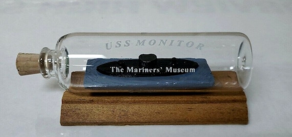 RARE Mini Ship in a Bottle of the USS MONITOR of Civil War - Etsy
