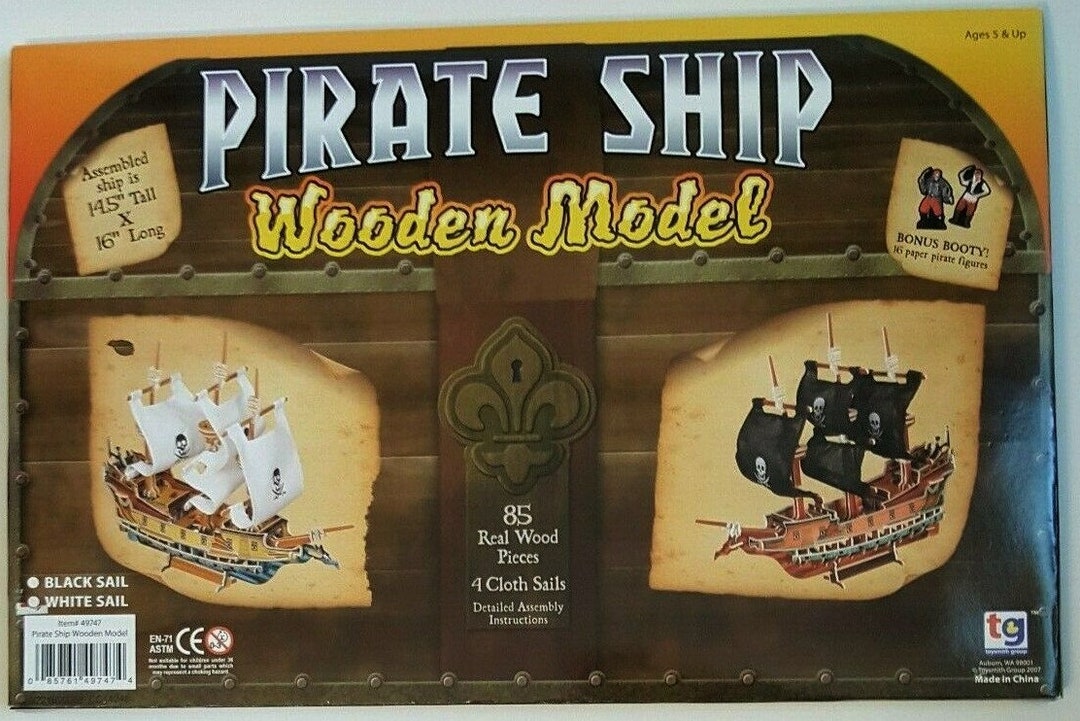 PIRATE SHIP Wood and Cloth Model Kit Big 16 Long Sealed - Etsy