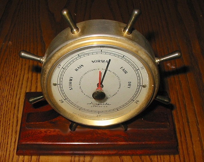 Vintage AIRGUIDE USA Made Ships Wheels Barometer in Excellent Working ...