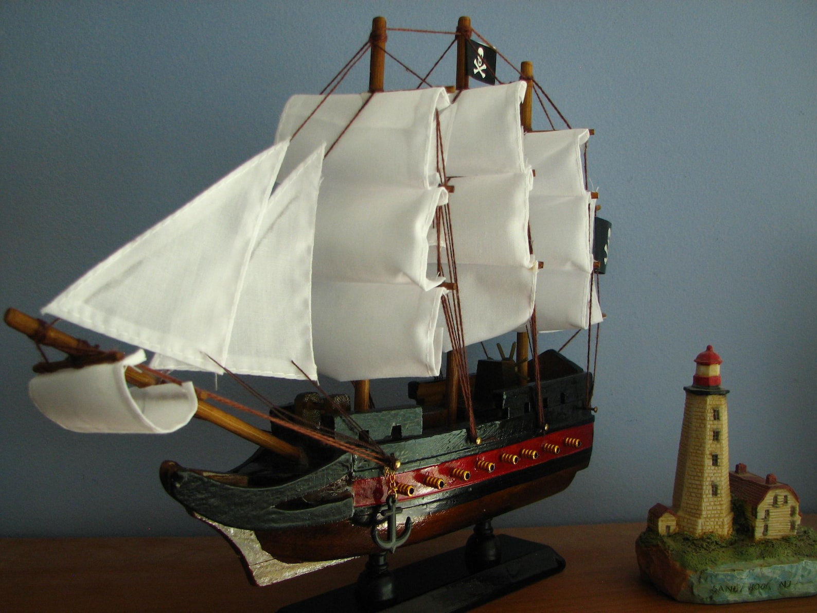 Wooden Ship Model of the Pirate Ship the Adventure Galley of Capt. Kidd ...