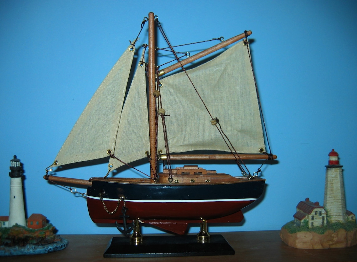 Wooden Ship Model FRIENDSHIP Like GAFF SLOOP 9 Long | Etsy