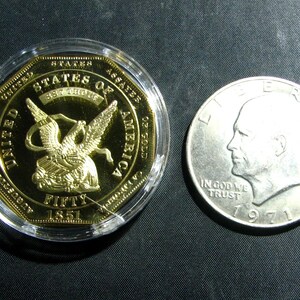 Rare Souvenir 50 Dollar California Gold Proof Coin- 1851- Gold Plated ...