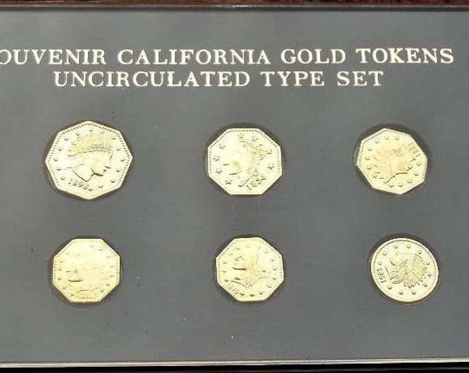 California Gold Tokens Coins TYPE SET Souvenir 10 Coins in Whitman Like ...