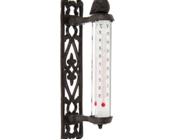 Cast Iron Garden Thermometer, Watering Can Outdoor Thermometer, Garden ...