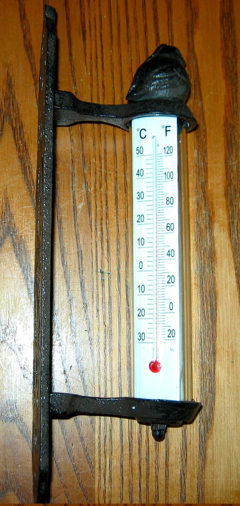 Ornate Cast Iron BIRD TOPPER Outdoor Thermometer Triple Strips - Etsy