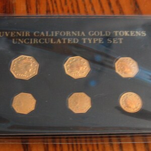California Gold Tokens Coins TYPE SET Souvenir 10 Coins in Whitman Like ...