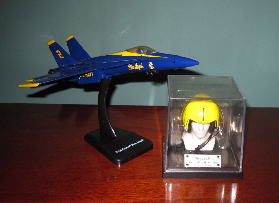 NAVY F-18 Blue Angels HORNET Fighter Jet on Stand W/lt. Com. Todd ...
