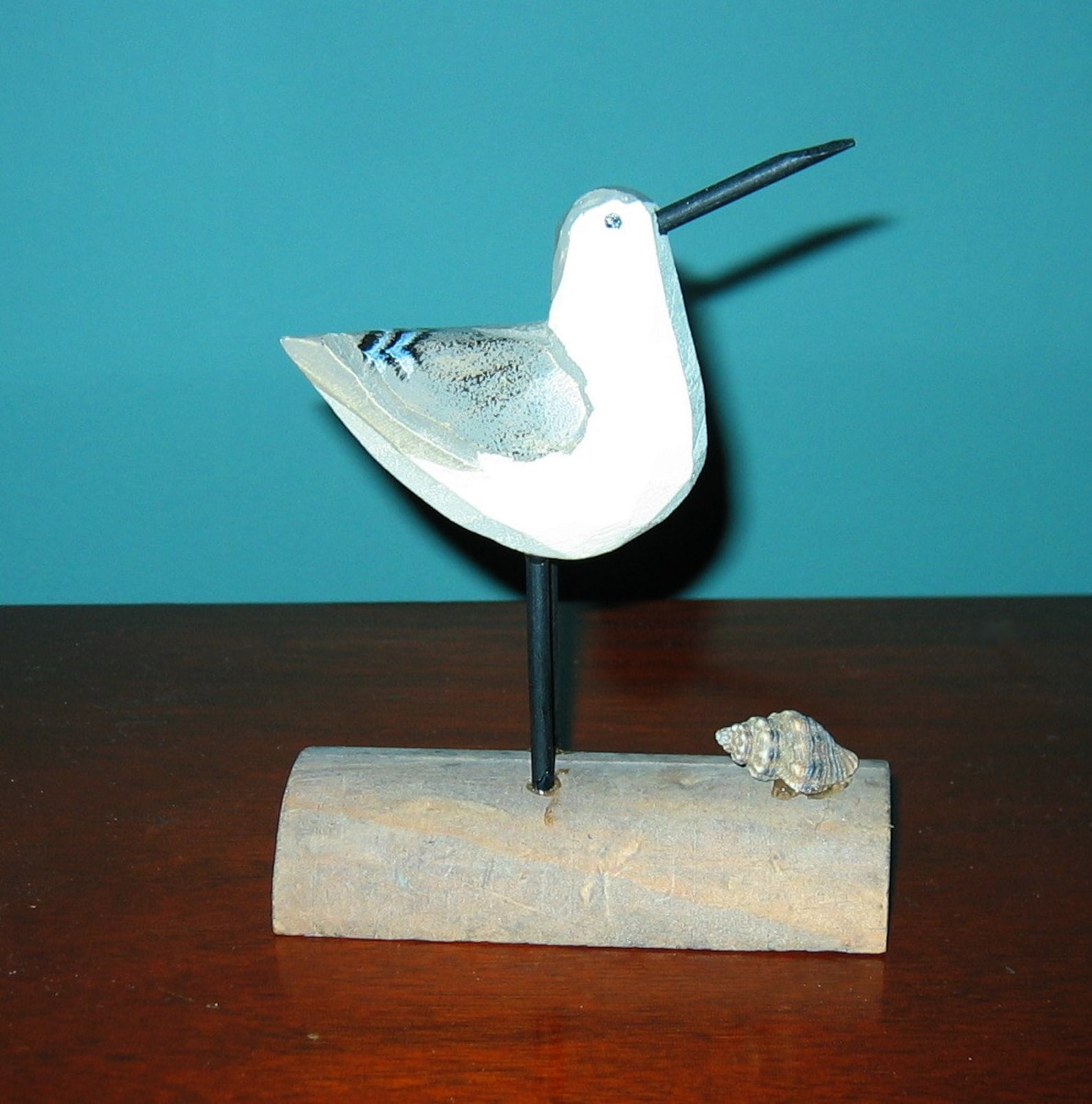 Cute Shore Bird SANDPIPER All Wood Carving on Driftwood Type Wooden ...