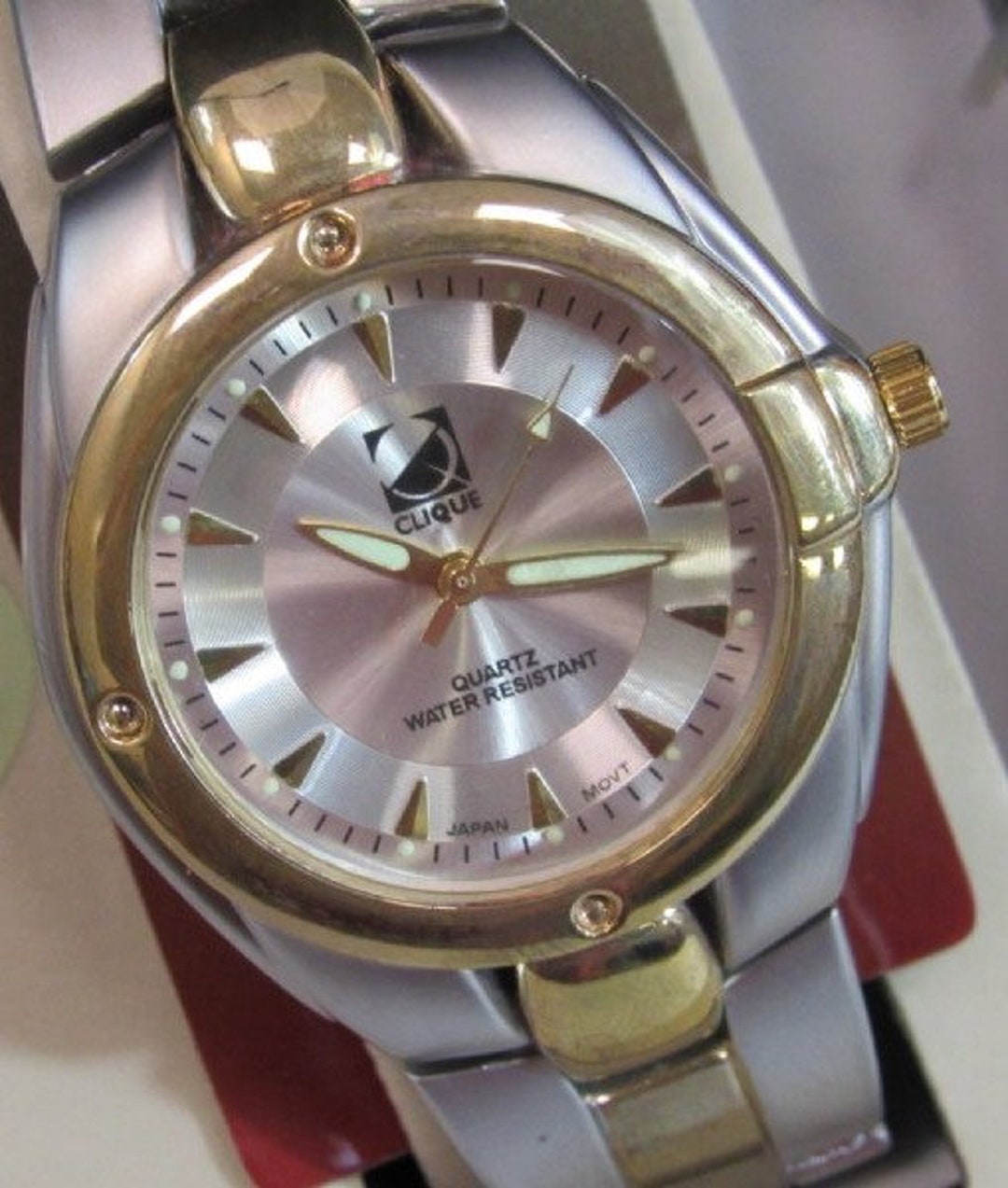 Two Tone Men's CLIQUE Watch All Stainless Steel, Water Resistant ...