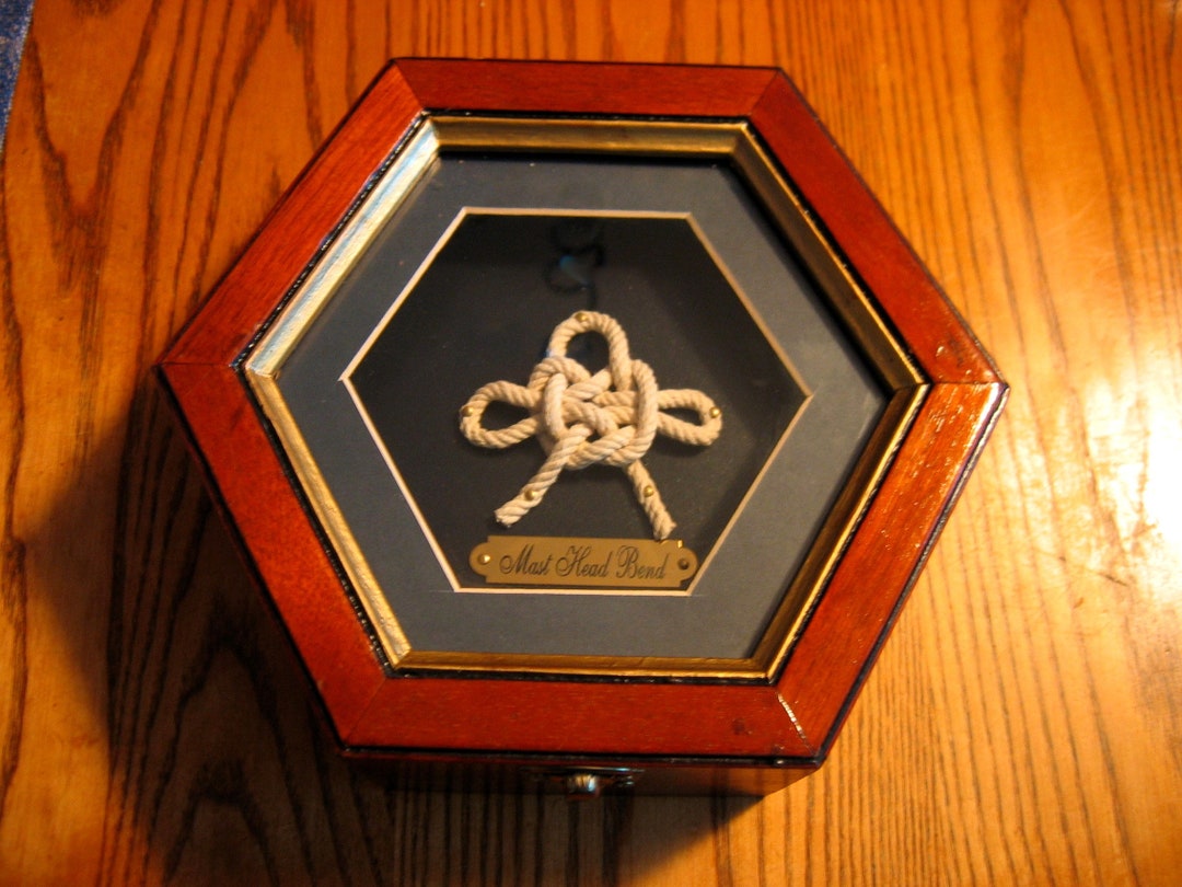 Sailor SHIP KNOTS Hexagon Sailor's Box Velour Lined Great Storage ...