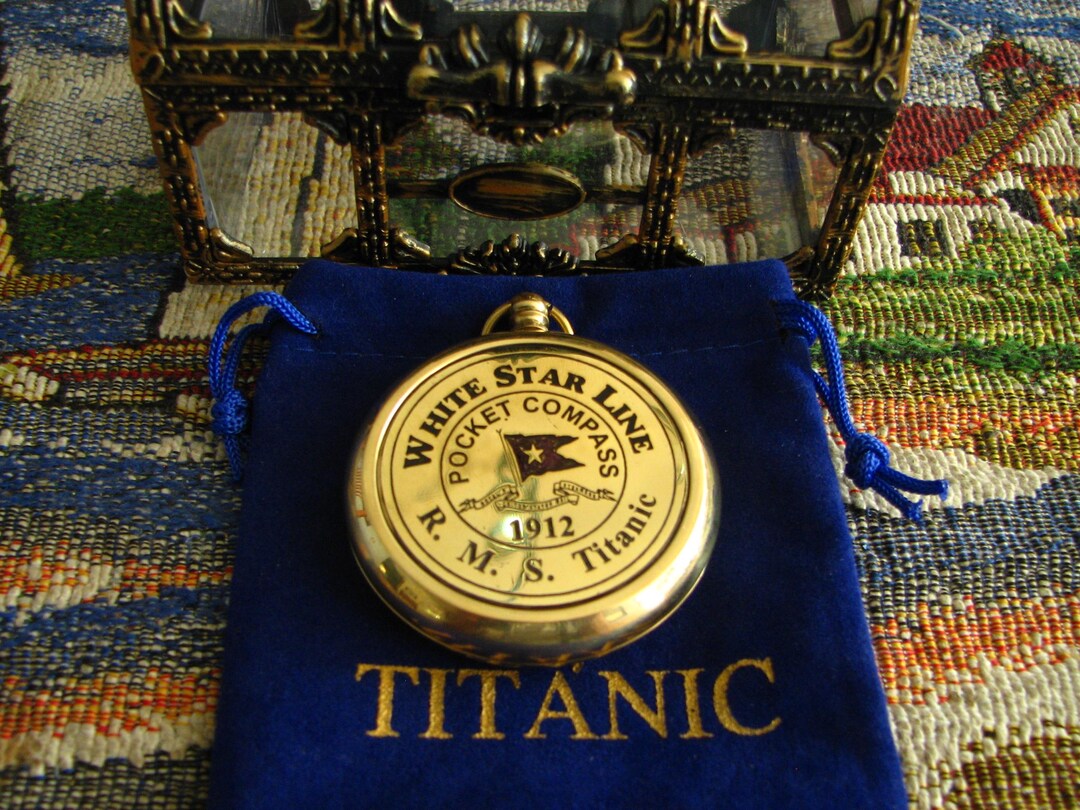 RMS TITANIC 1912 Brass Pocket Compass With Mermaid's Treasure Chest ...