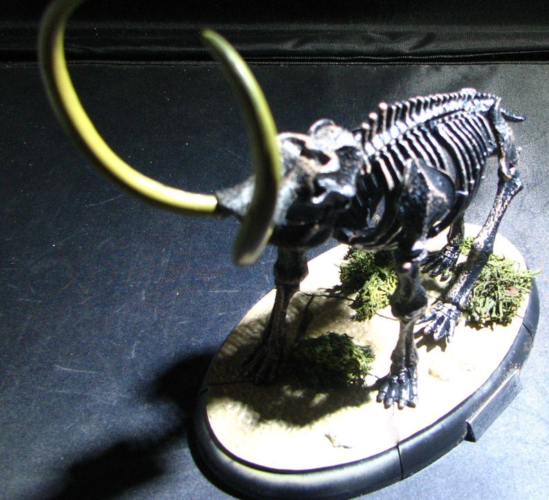Prehistoric Woolly Mammoth Skeleton Model- 6" Long W/base Assembled and ...