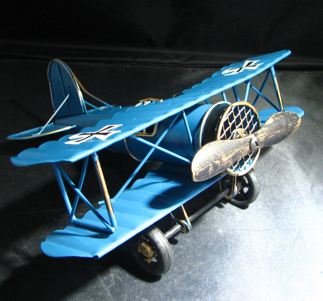 Blue Bi-plane With Iron Cross Albatross D-III Metal Airplane Model From ...