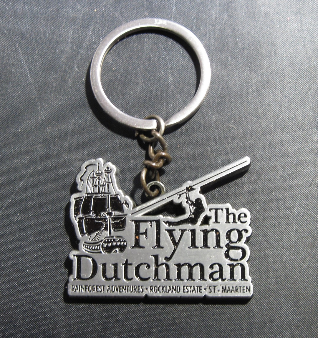 Vintage Souvenir THE FLYING DUTCHMAN, St. Maarten Pewter Key Fob - Etsy
