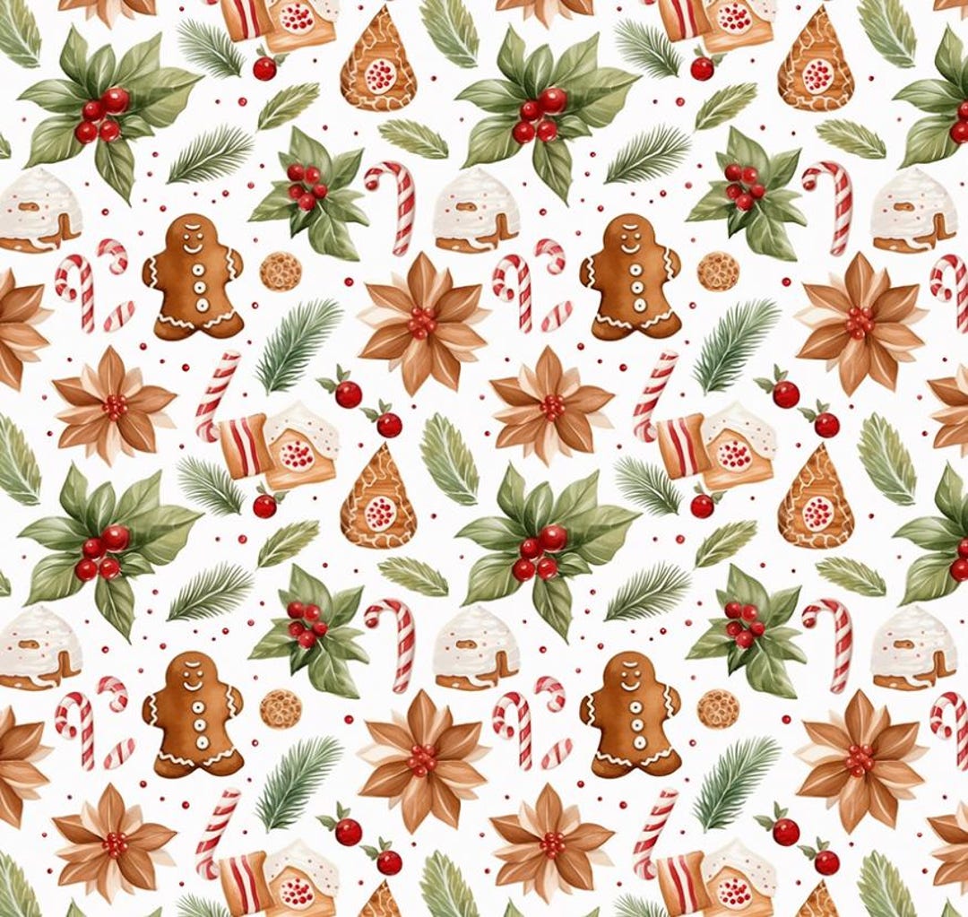Christmas Gingerbread Cotton Fabric – Holiday Sewing Quilting-by Half ...