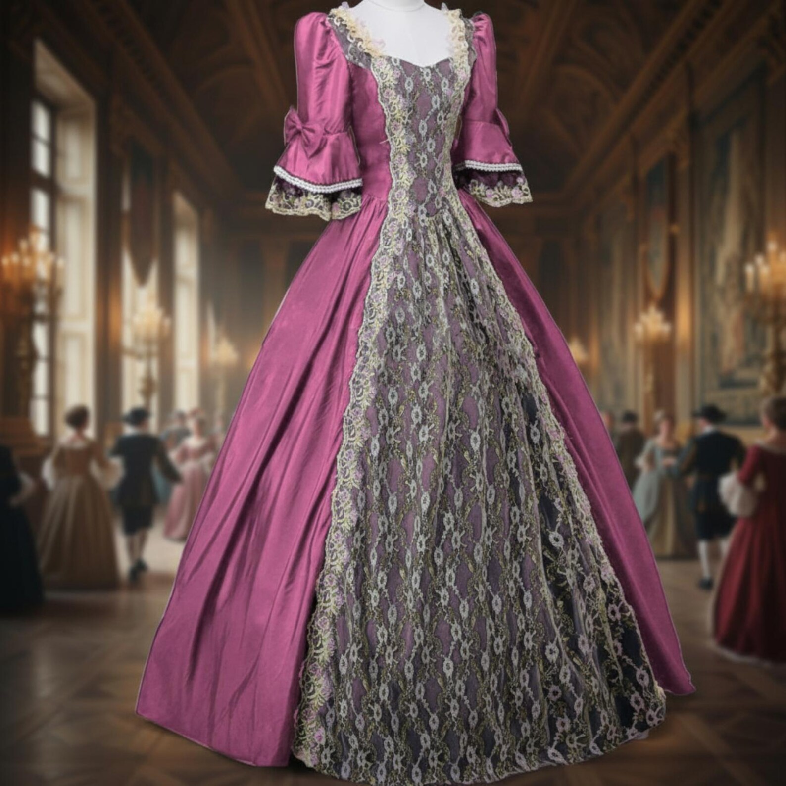 Women’s Medieval Ball Gown, Renaissance Victorian Masquerade Dress With ...